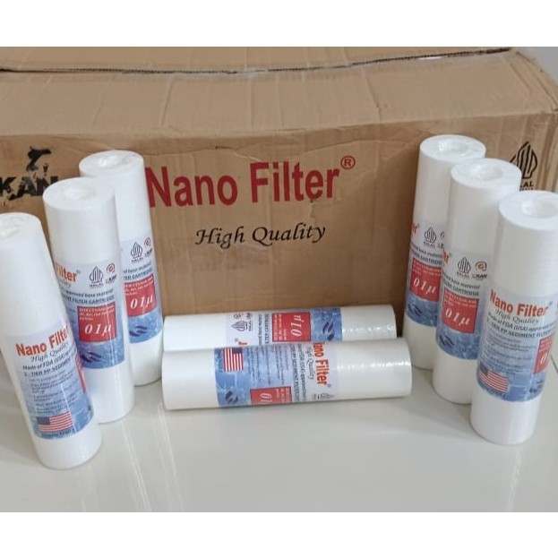 Jual 01 micro Cartridge Filter NANO filter air sedimen 10inch 01 micron ...