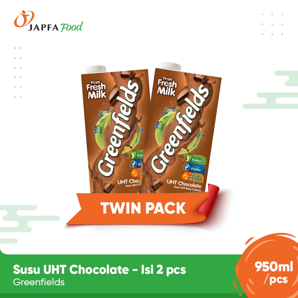 Jual Greenfields Susu UHT Chocolate 950ml - Twinpack - 100% Fresh Milk ...
