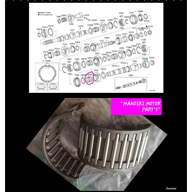 Jual BEARING BAMBU TRANSMISI/NEEDLE BEARING 2RD HINO DUTRO 130HD ...