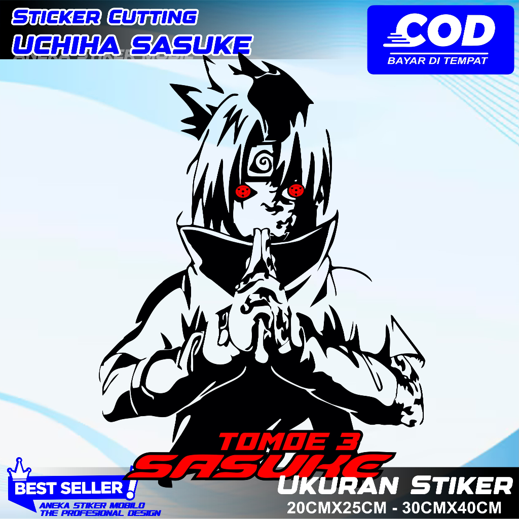 Jual Stiker Uchiha Sasuke Sticker Cutting Universal Sasuke Sharingan ...