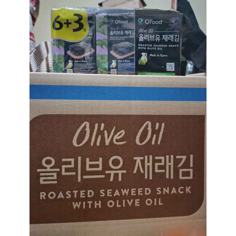 Jual O'Food - Daesang Roasted Laver Chung Jung One Seasoned Roasted Seaweed With Olive 6+3 ...
