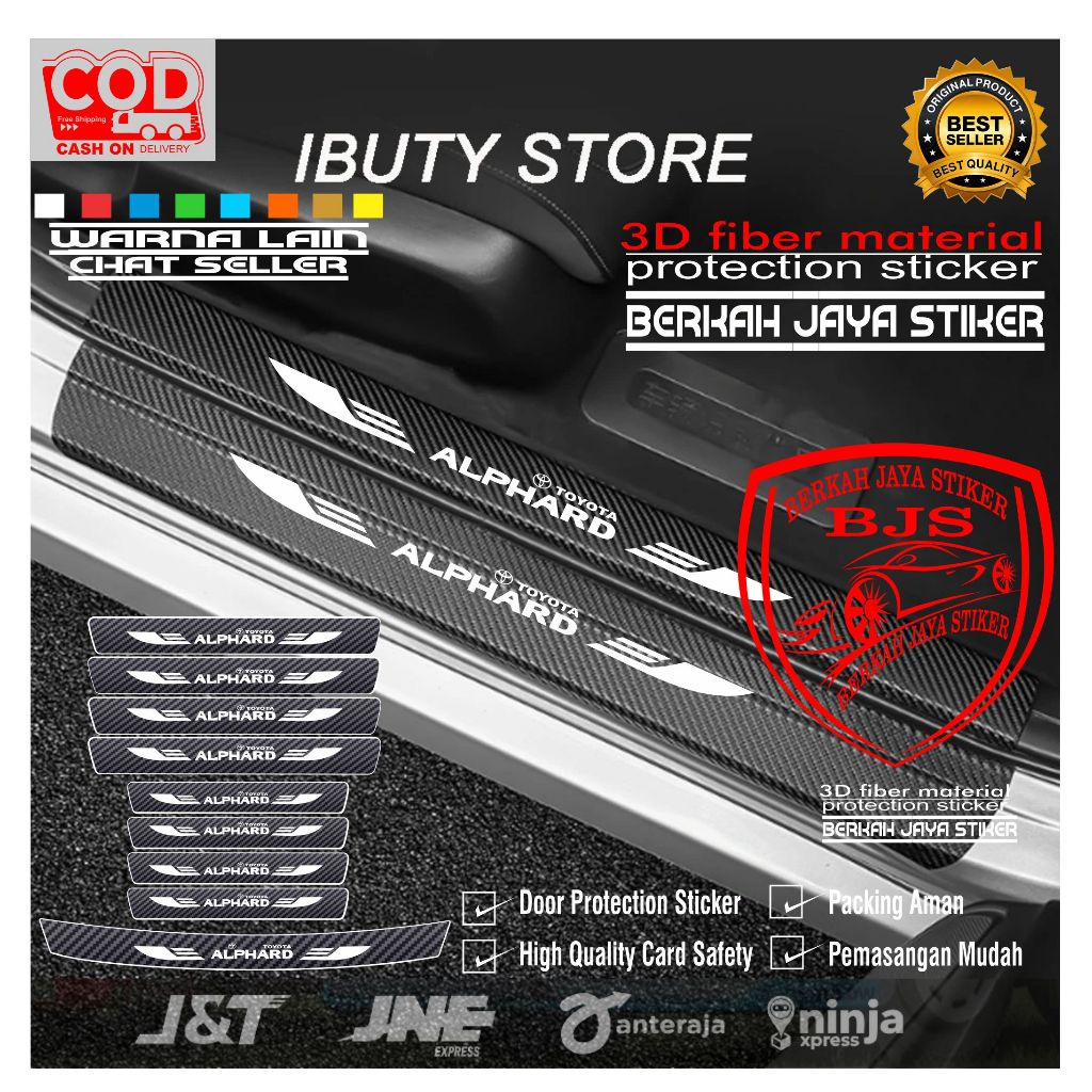 Jual Sill Plate Karbon 3D Sticker Carbon Pijakan Kaki Bawah Pintu Mobil ...