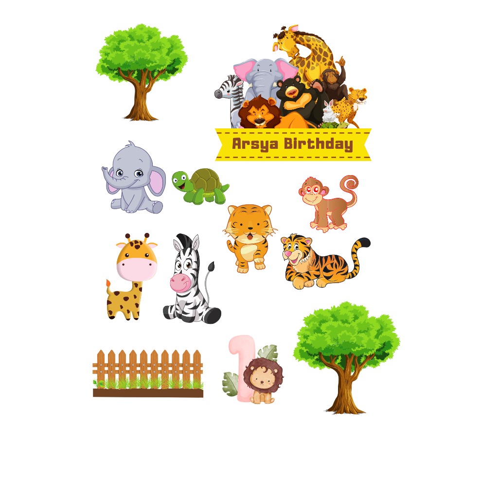 Jual Topper kue ulang tahun tema animal hewan-hewan lucu | Shopee Indonesia