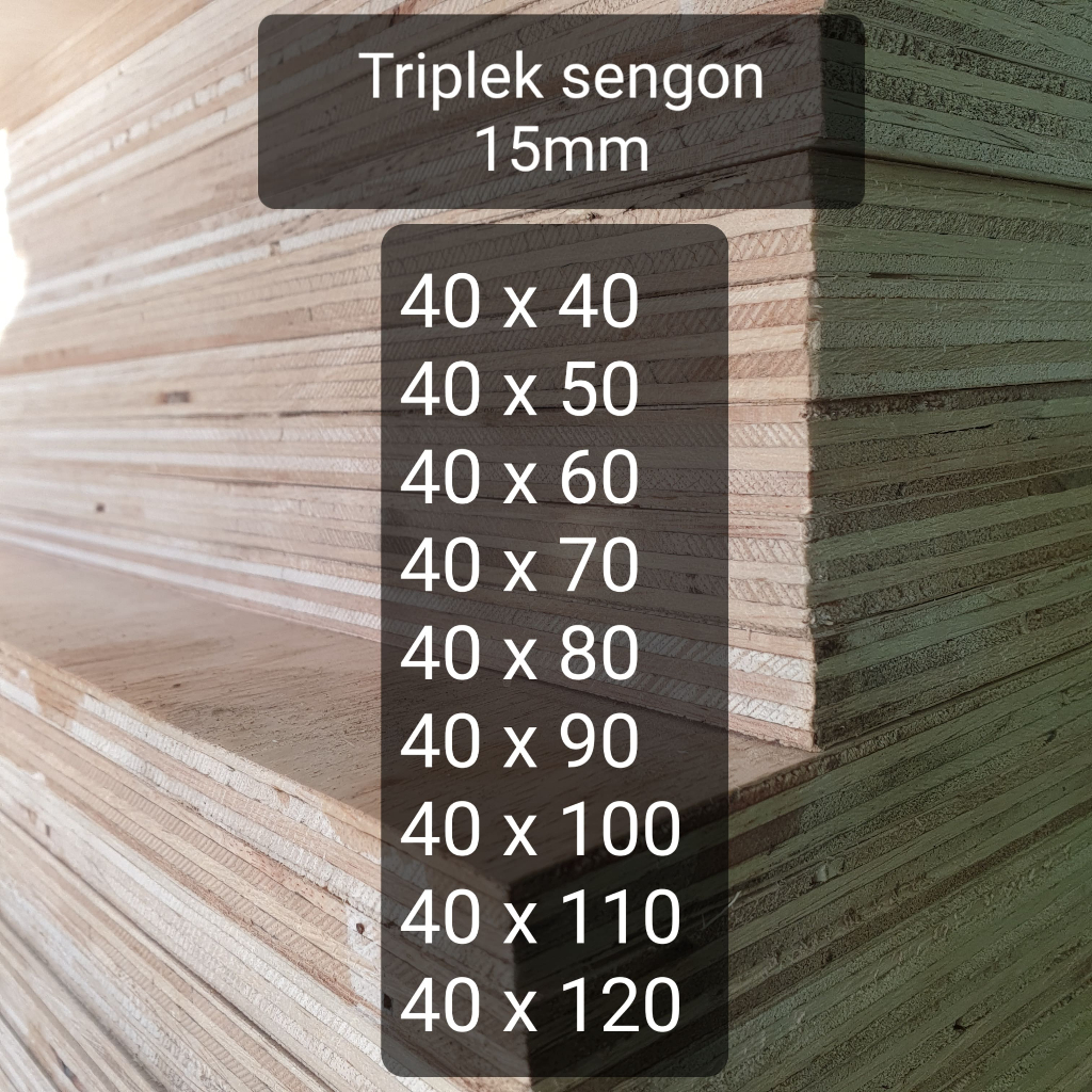 Jual Triplek custom sengon 15mm plywood multiplek halus 2 sisi lebar 40 ...