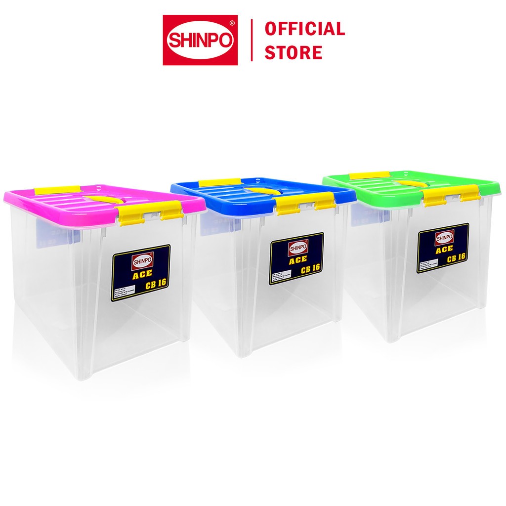 Jual SHINPO Kotak Penyimpanan Kontainer Plastik 16 Liter Ace Container ...