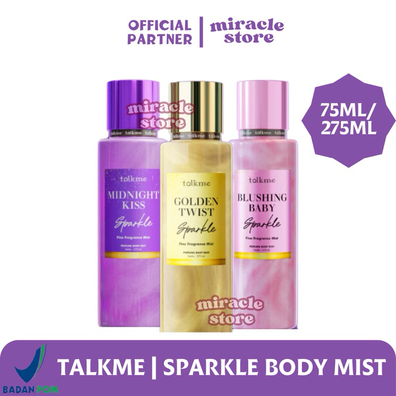 Jual [MIRACLE STORE] TALKME SPARKLING BODY MIST 275ML PARFUM GLITTER ...