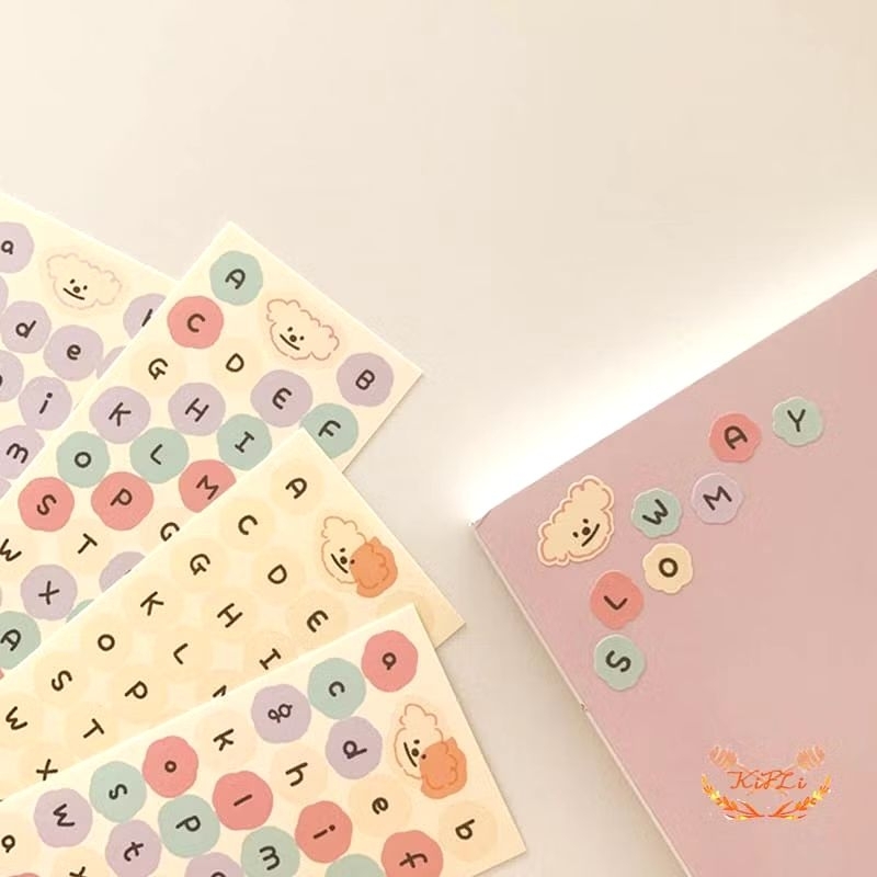 Jual STICKER DECO 1 LEMBAR HURUF WARNA ANTI AIR STIKER COLOR ALPHABET ...