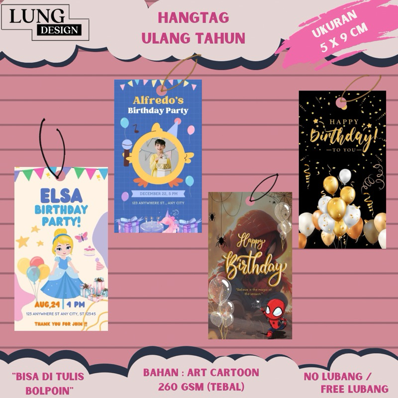 Jual Hangtag Ulang Tahun - Kartu Ucapan ultah happy birthday- Hang Tag ...