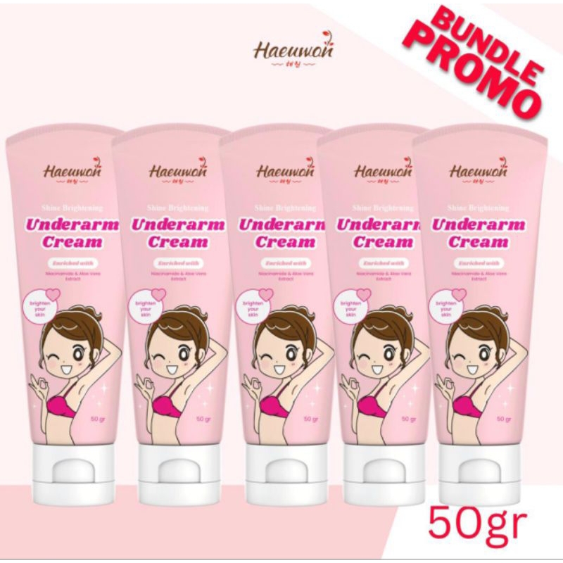 Jual [5 pcs] Haeuwon Shine Brightening Axxilary Underarm Cream 50gr ...