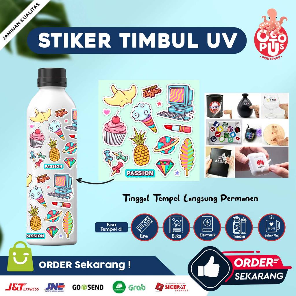 Jual Stiker Cetak Print Cutting Sticker UV DTF Decal Custom Timbul Full ...