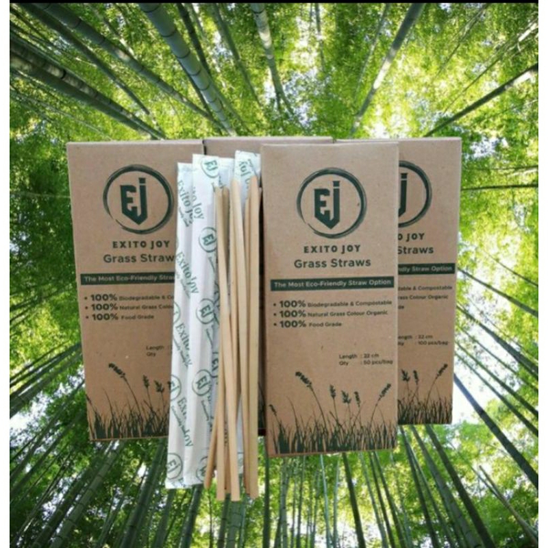 Jual Sedotan Rumput Purun/Grass Straw Eco Friendly 15cm Wrap Paper ...