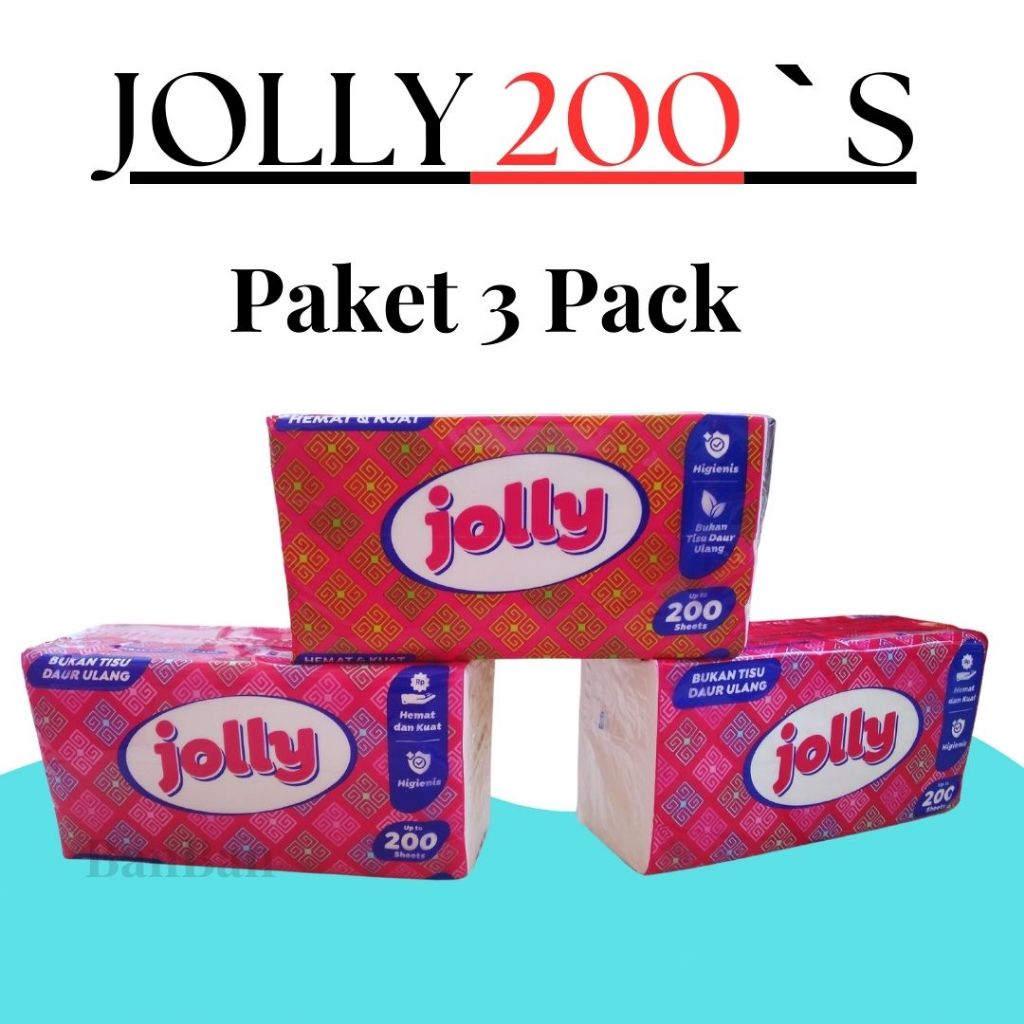 Jual TISSUE JOLLY 200 sheet 2PLY ( Paket 3 Pack ) | Shopee Indonesia
