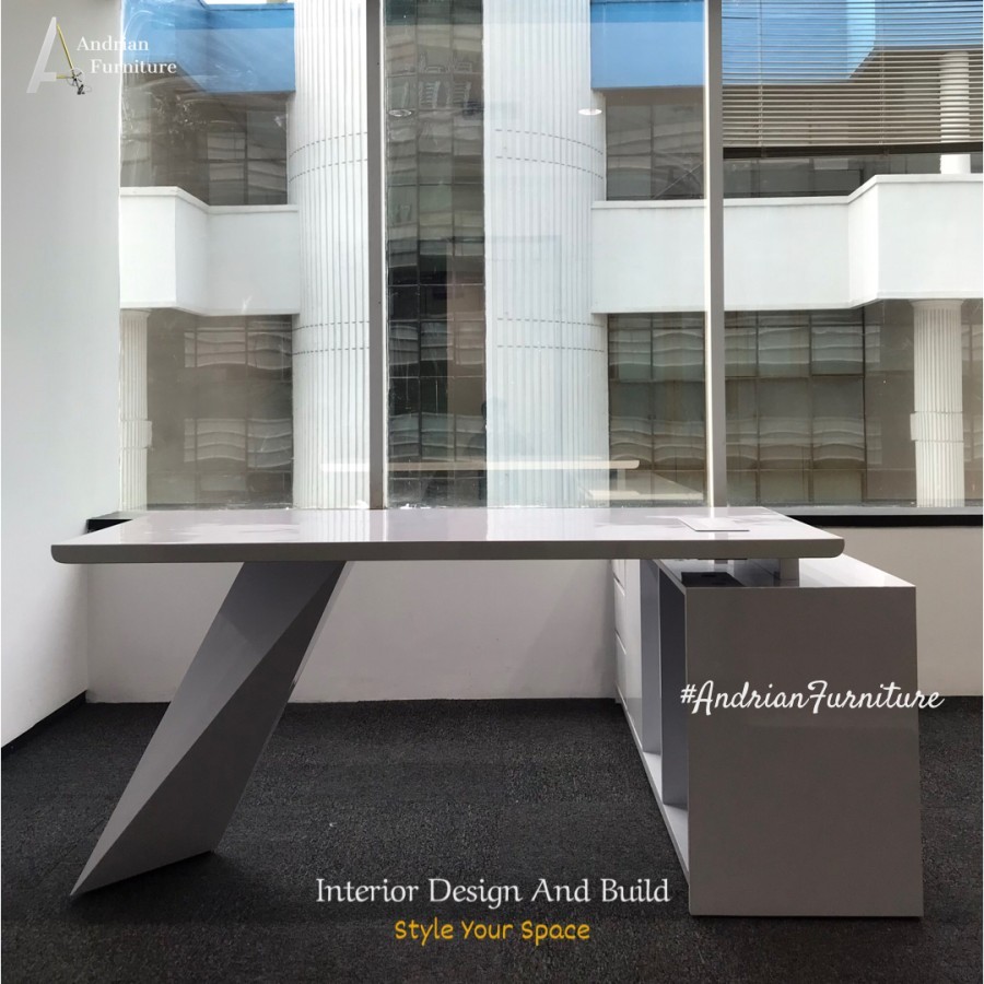 Jual CUSTOM | Meja Kerja Direktur L Shape Modern Minimalis Luxury ...