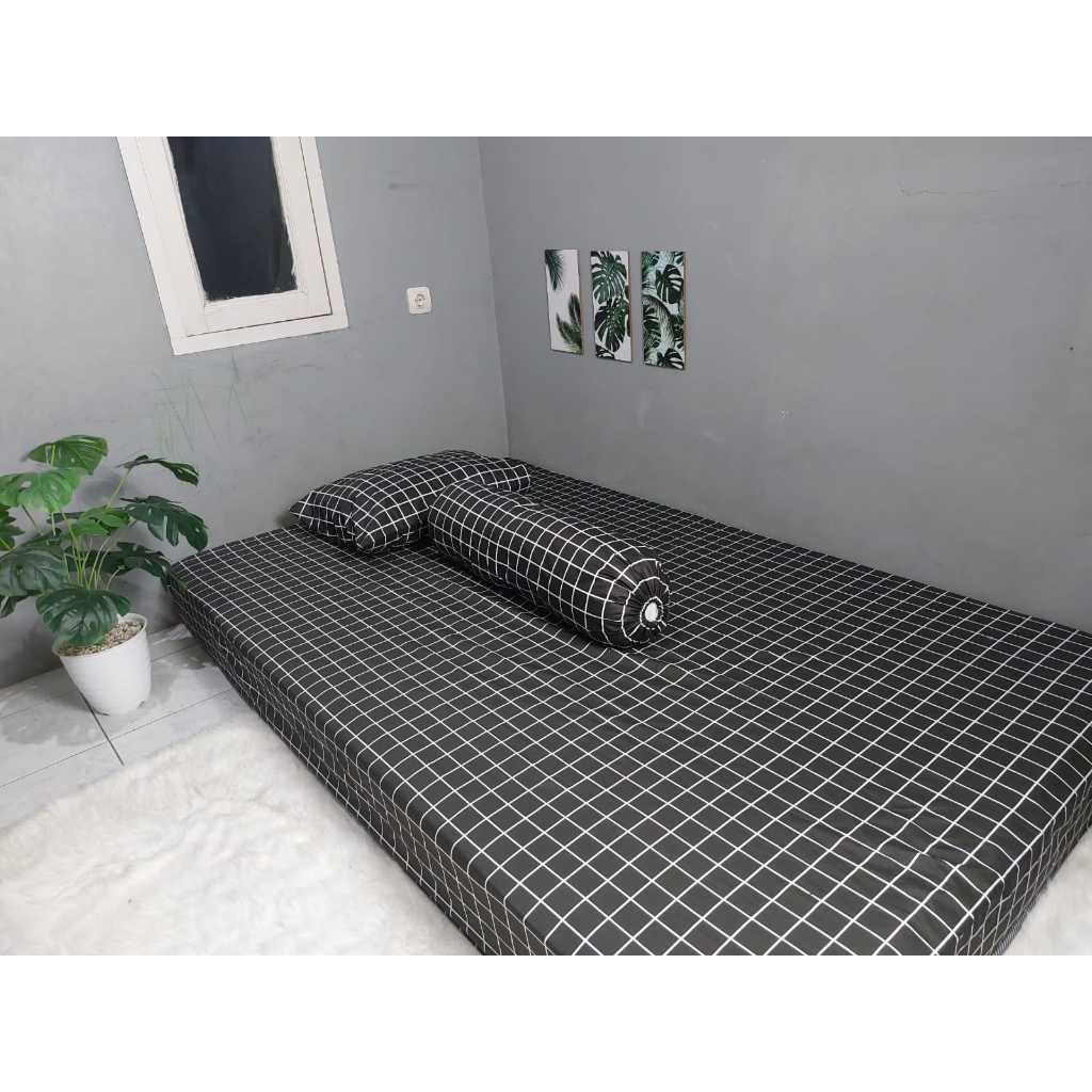 Jual Sprei Kasur Homemade Motif Kotak Estetik Floral 90x200 100x200 ...