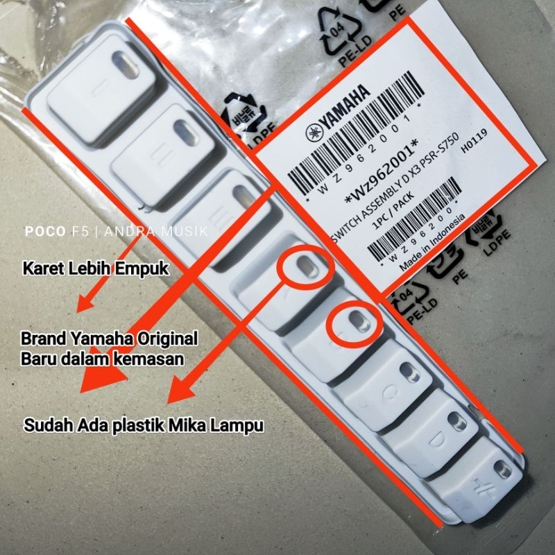 Jual Tombol rubber karet ABCD variasi Variation FILL keyboard Yamaha ...