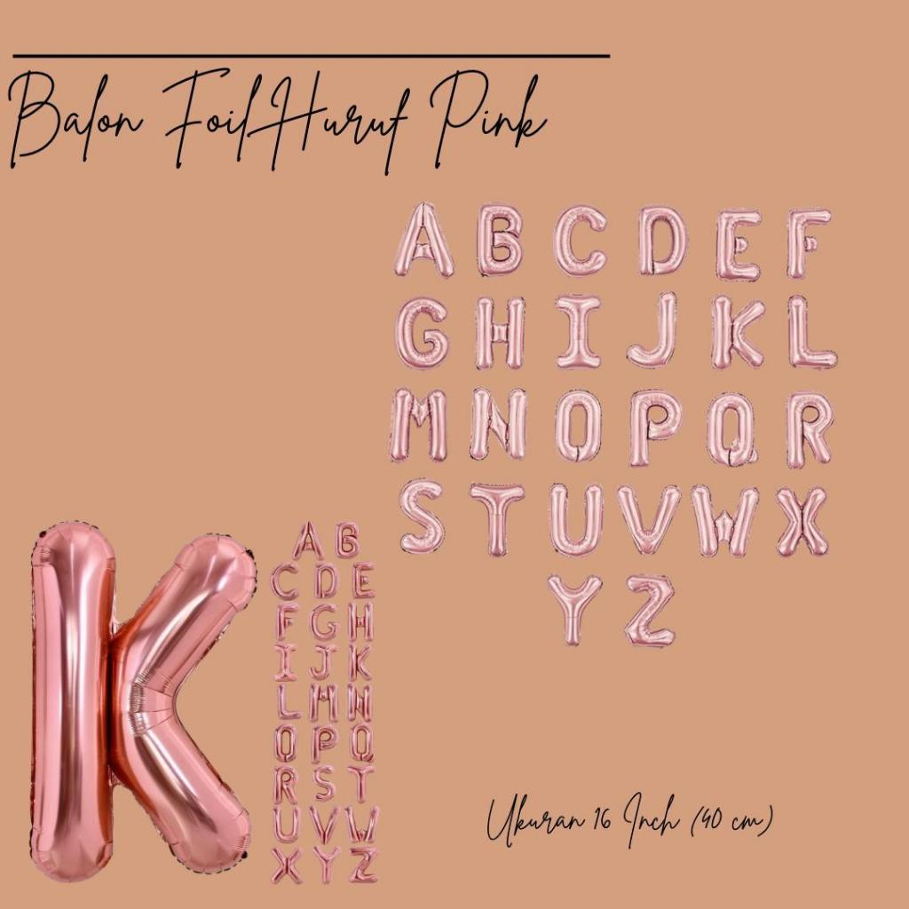 Jual BALON FOIL HURUF PINK 32 INCH 80 INCH / BALON FOIL ABJAD PINK ...
