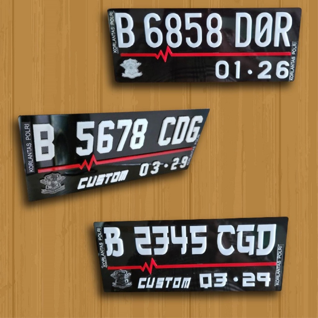 Jual Plat Akrilik Variasi Motor Hitam Angka Variasi Bisa Request Angka ...