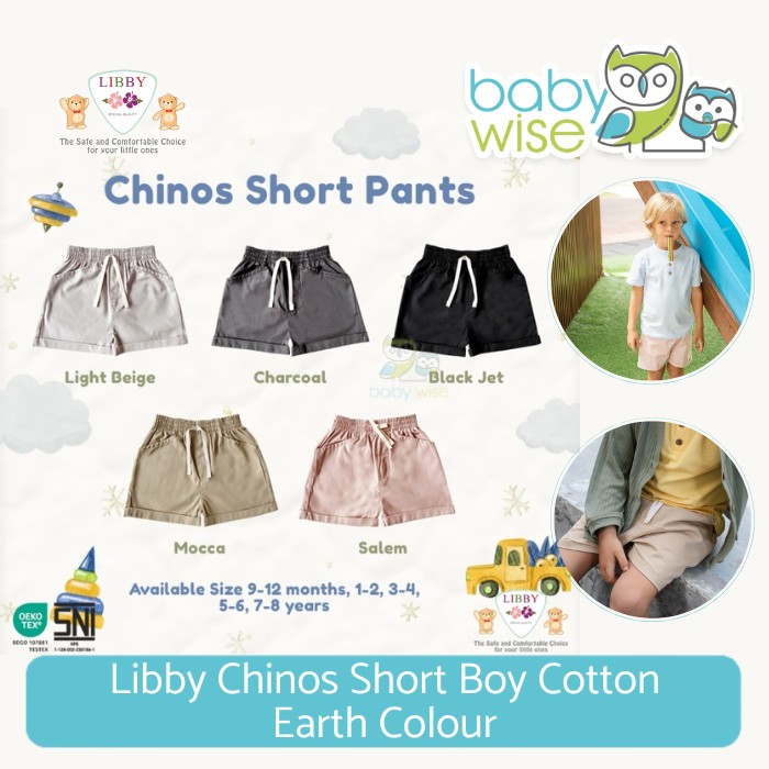 Jual Libby Chinos Short Boy Cotton Earth Colour - Celana Pendek Anak | Shopee Indonesia