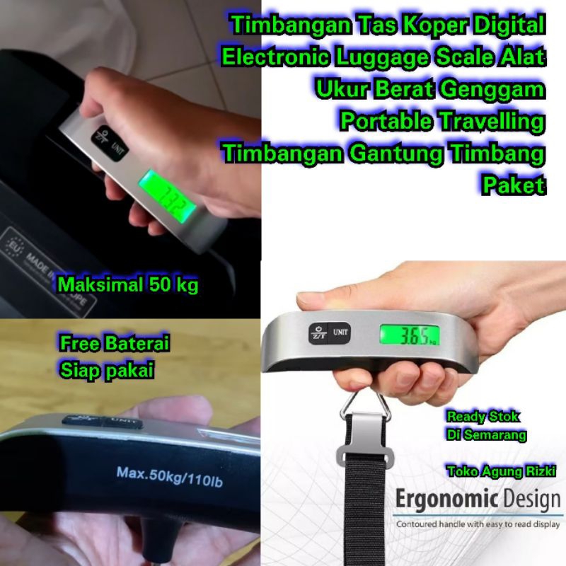 Jual Timbangan Tas Koper Digital 50kg Electronic Luggage Scale Alat Ukur Berat Genggam Portable ...
