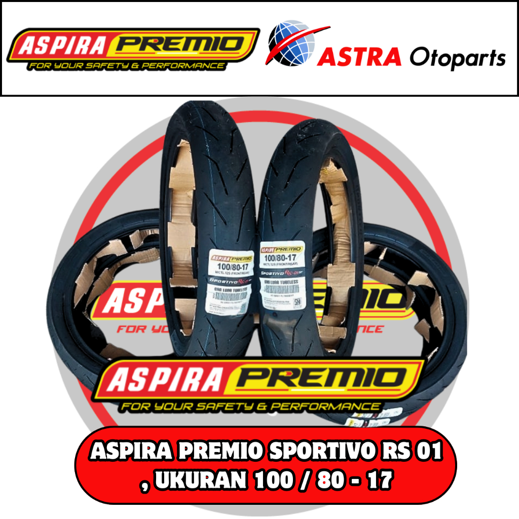 Jual BAN ASPIRA PREMIO SPORTIVO RS - 01 100/80 - 17 TUBELESS SOFT COMPOUND , RACING COMPOUND ...