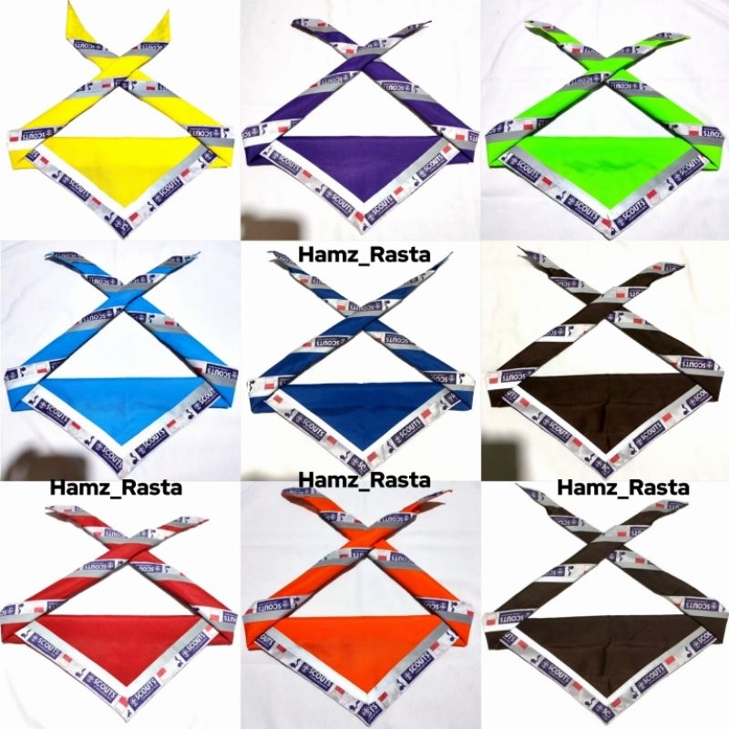 Jual SCRAF PRAMUKA LIS SCOUT WARNA/scraf pramuka scout scraf wosm ...