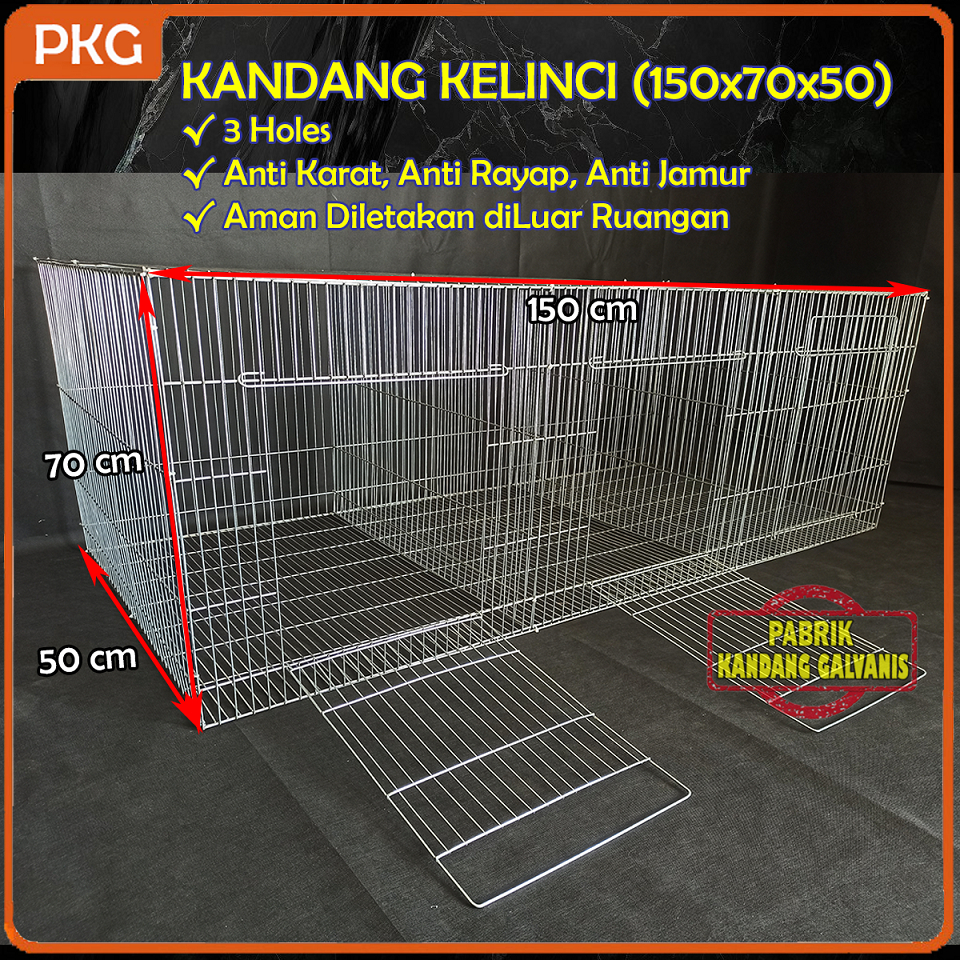 Jual Kandang Kelinci Galvanis 3 Hole 150x70x50 | Kurungan Besi Induk ...