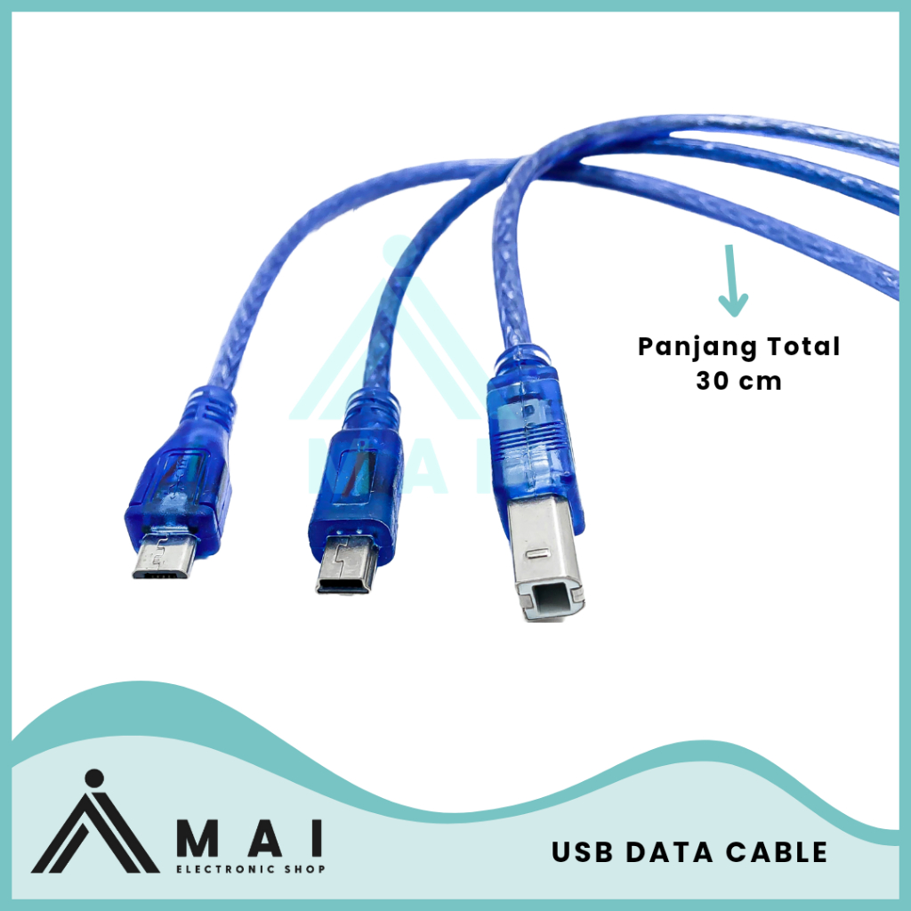 Jual Kabel Data USB for Arduino STM32 ESP 30cm Biru USB to | Shopee ...