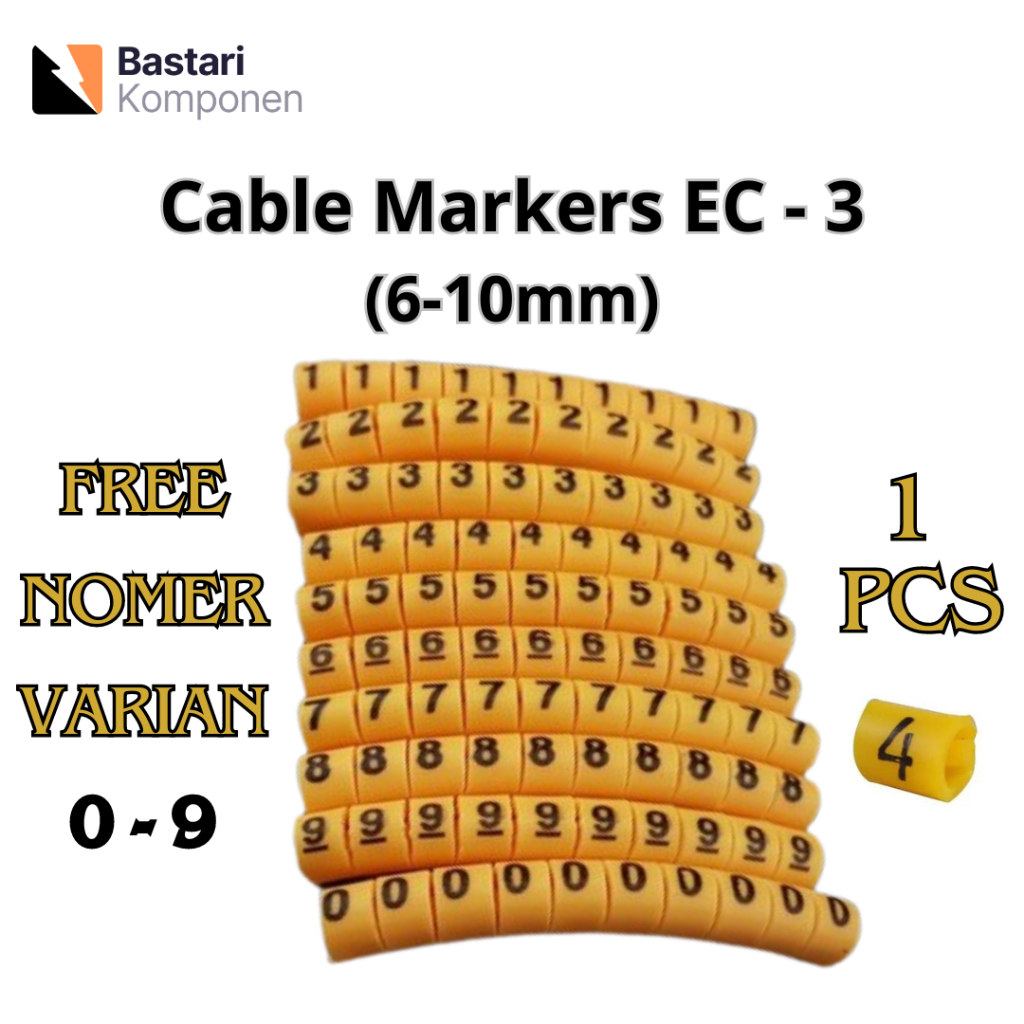 Jual Kabel Marker / Penanda Kabel / Kabel Snake / Nomer EC-3 (1pcs ...