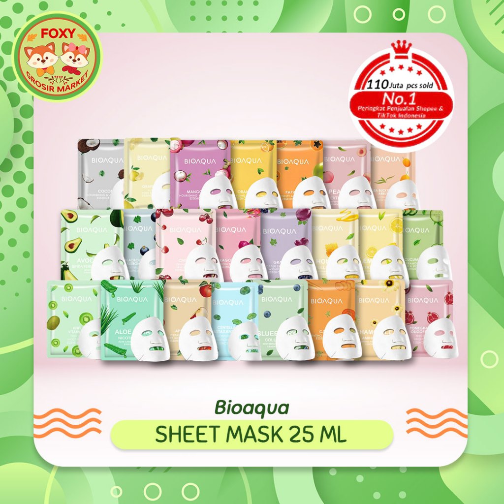 Jual BIOAQUA Sheet Mask Hydrating Essence Face Mask Brightening Moisturizing Anti Aging Masker ...
