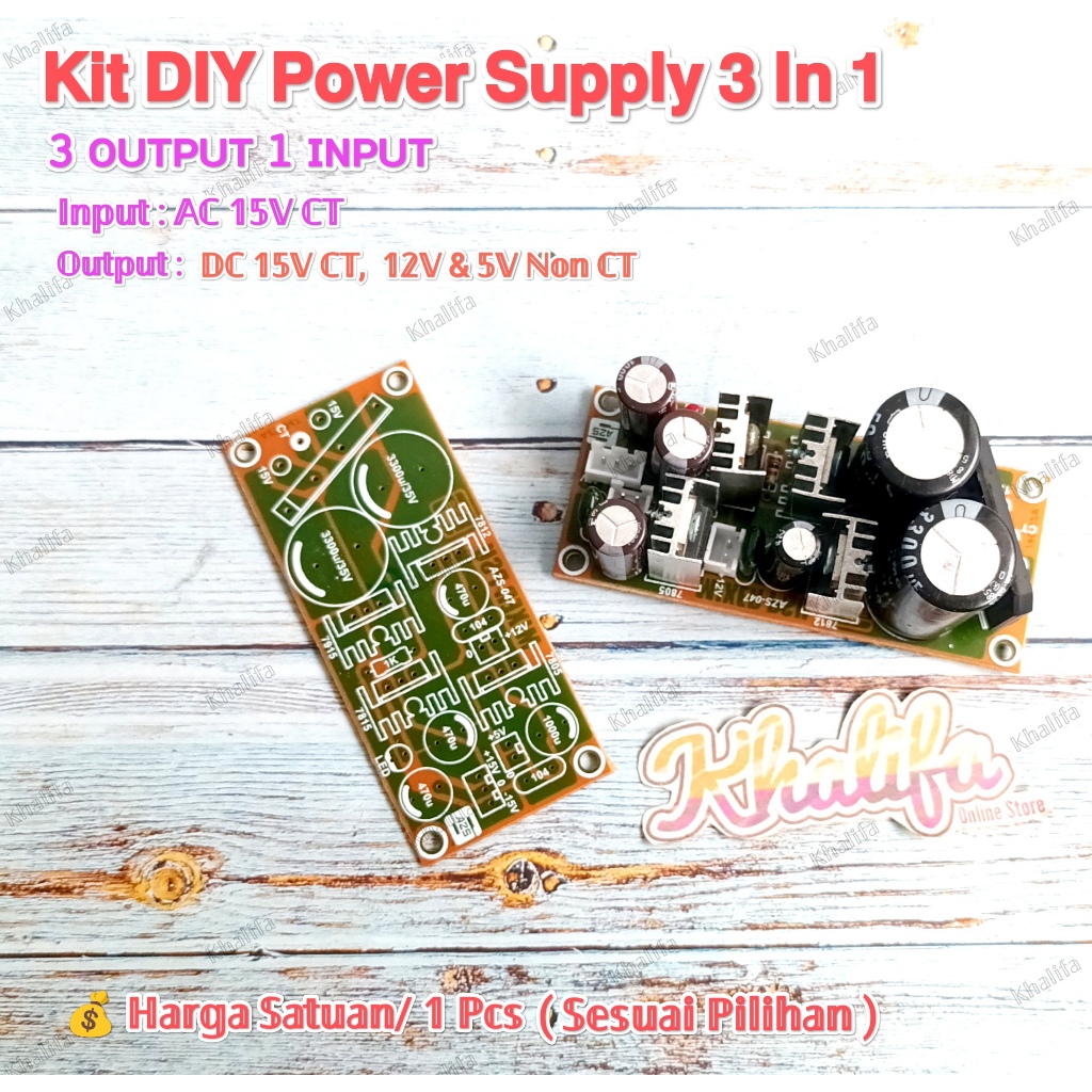 Jual Kit Power Supply 3 in 1 Output DC 12V 5V Non CT DC 15V CT ...