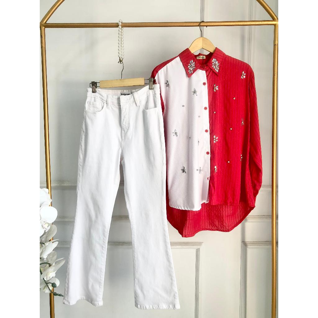 Jual Kemeja Merah Putih Sparkling | Shopee Indonesia