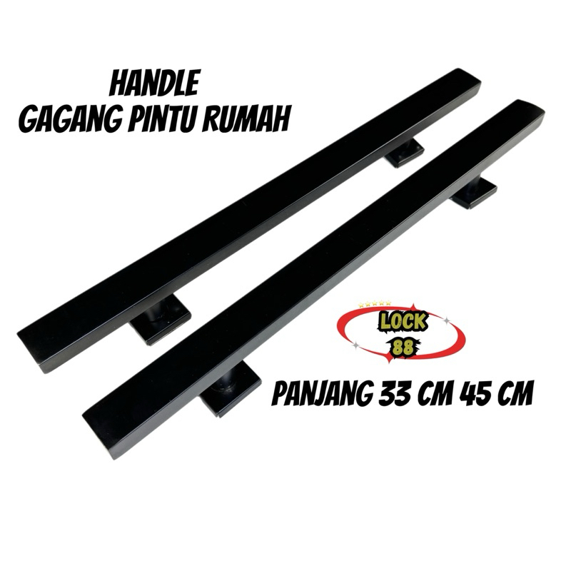 Jual handle gagang pintu 33 cm dan 45 cm full hitam blak doff 2 pcs ...
