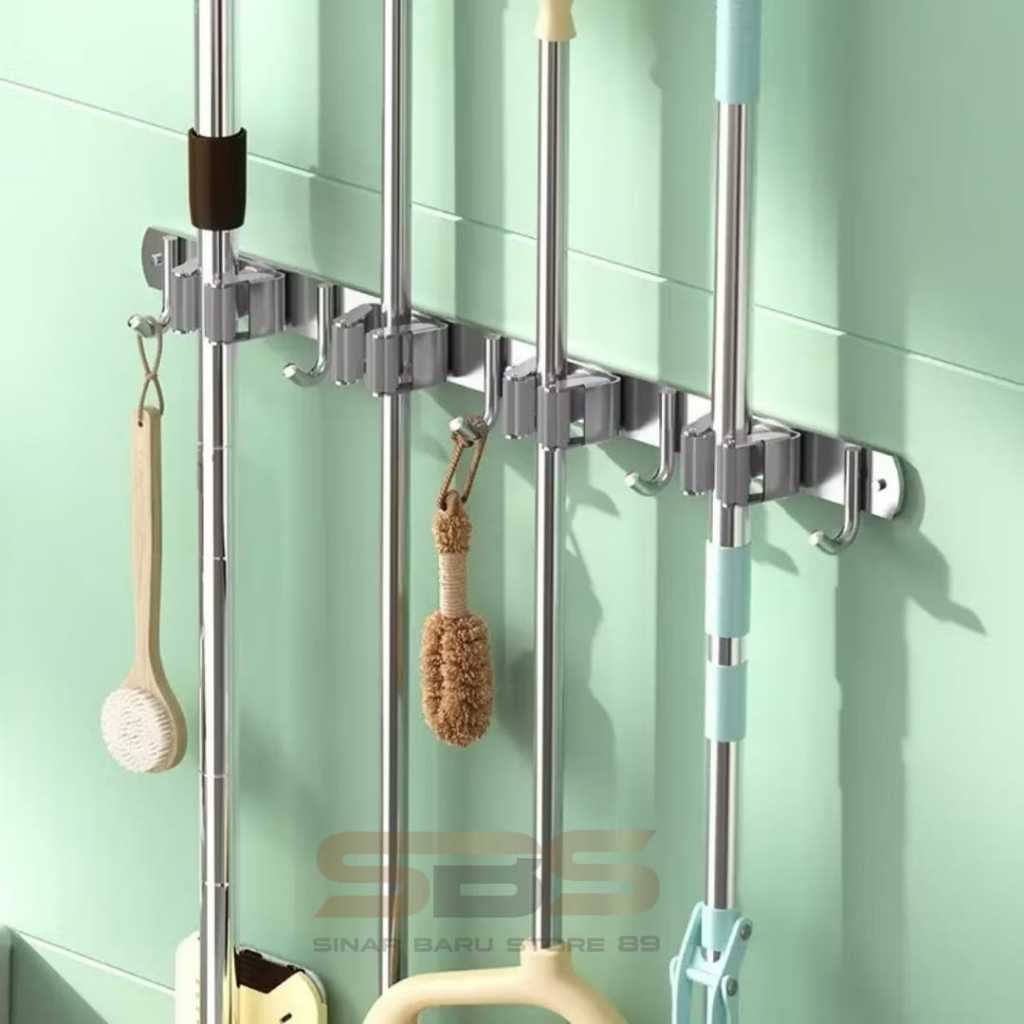 Jual Tempat Penjepit Gantungan Sapu Pel Dinding Mop Broom Holder ...