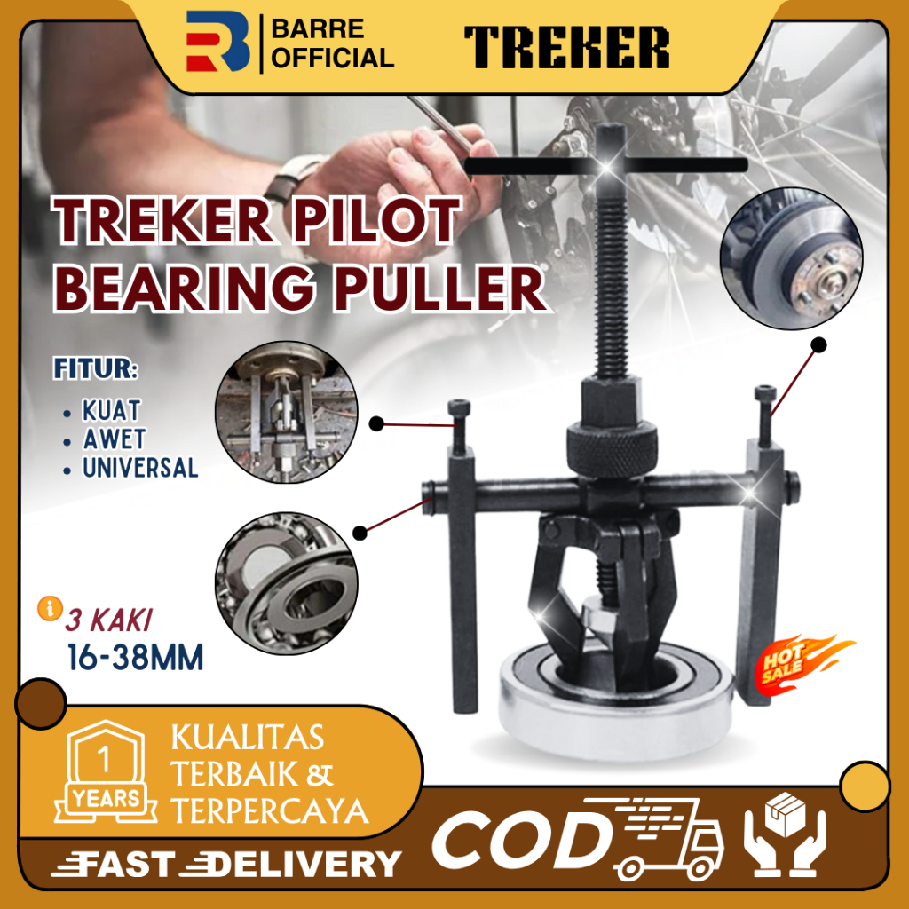Jual BARRE Treker Cabut Bearing Puller Pilot Inner Ukuran 16-38mm Gear ...