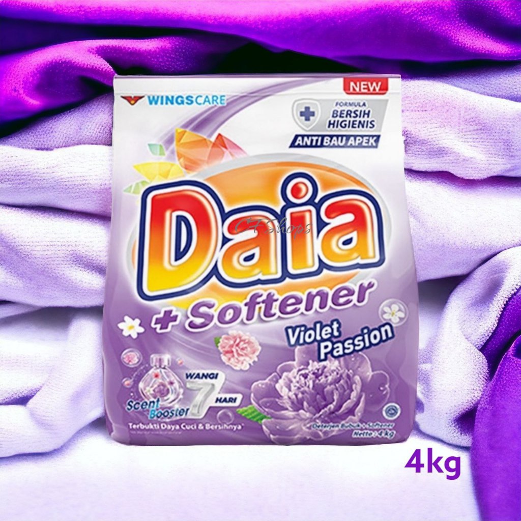 Jual DAIA Softener Deterjen Bubuk Violet passion - 4kg | Shopee Indonesia