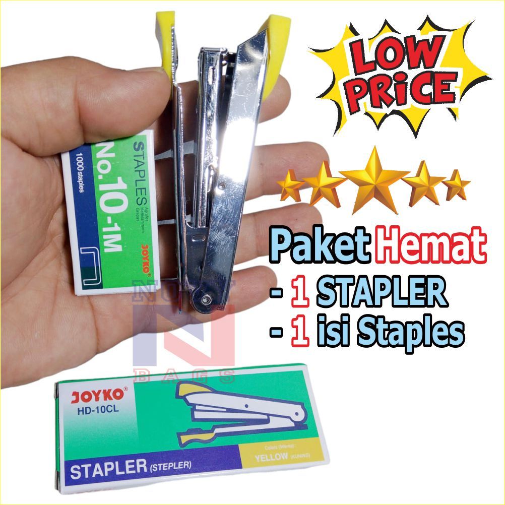 Jual STEPLER DAN ISI STEPLER PAKET HEMAT STAPLER JOYKO HD 10CL + ISI ...