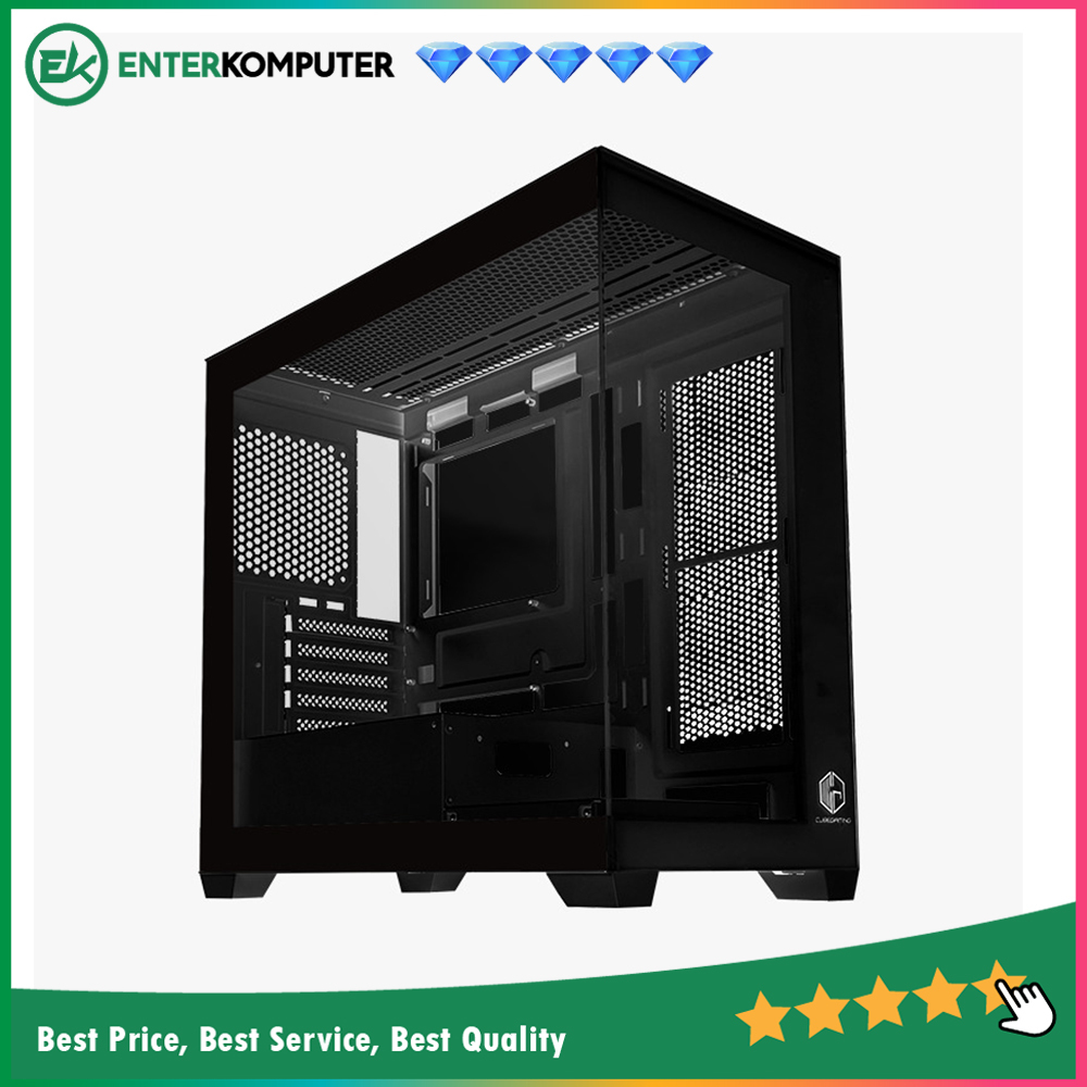 Jual CUBE GAMING GLASS BLACK - mATX Gaming Case - Front & Left Side Tempered Glass | Shopee ...