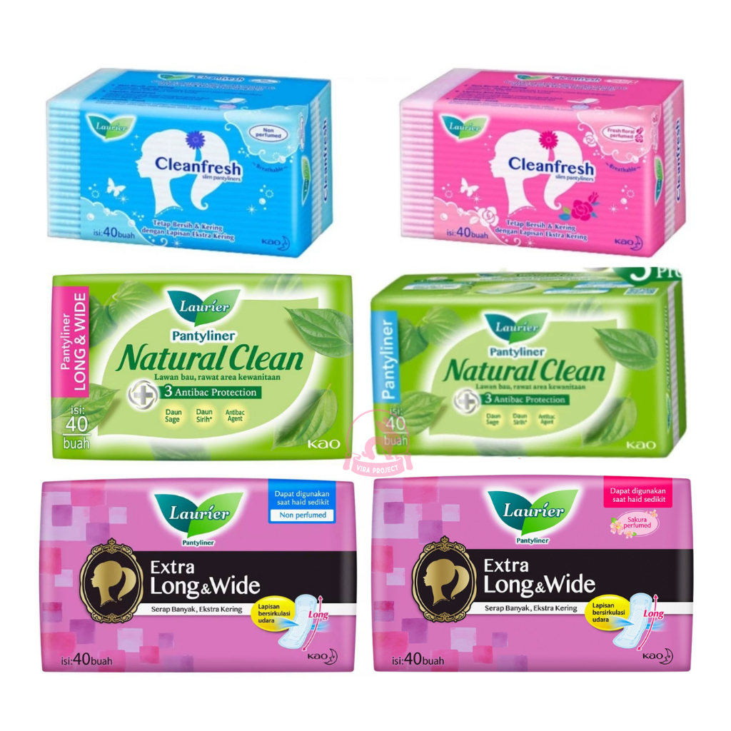Jual Laurier Pantyliner Cleanfresh 40S dan Natural Clean 40S/ LONG WIDE ...