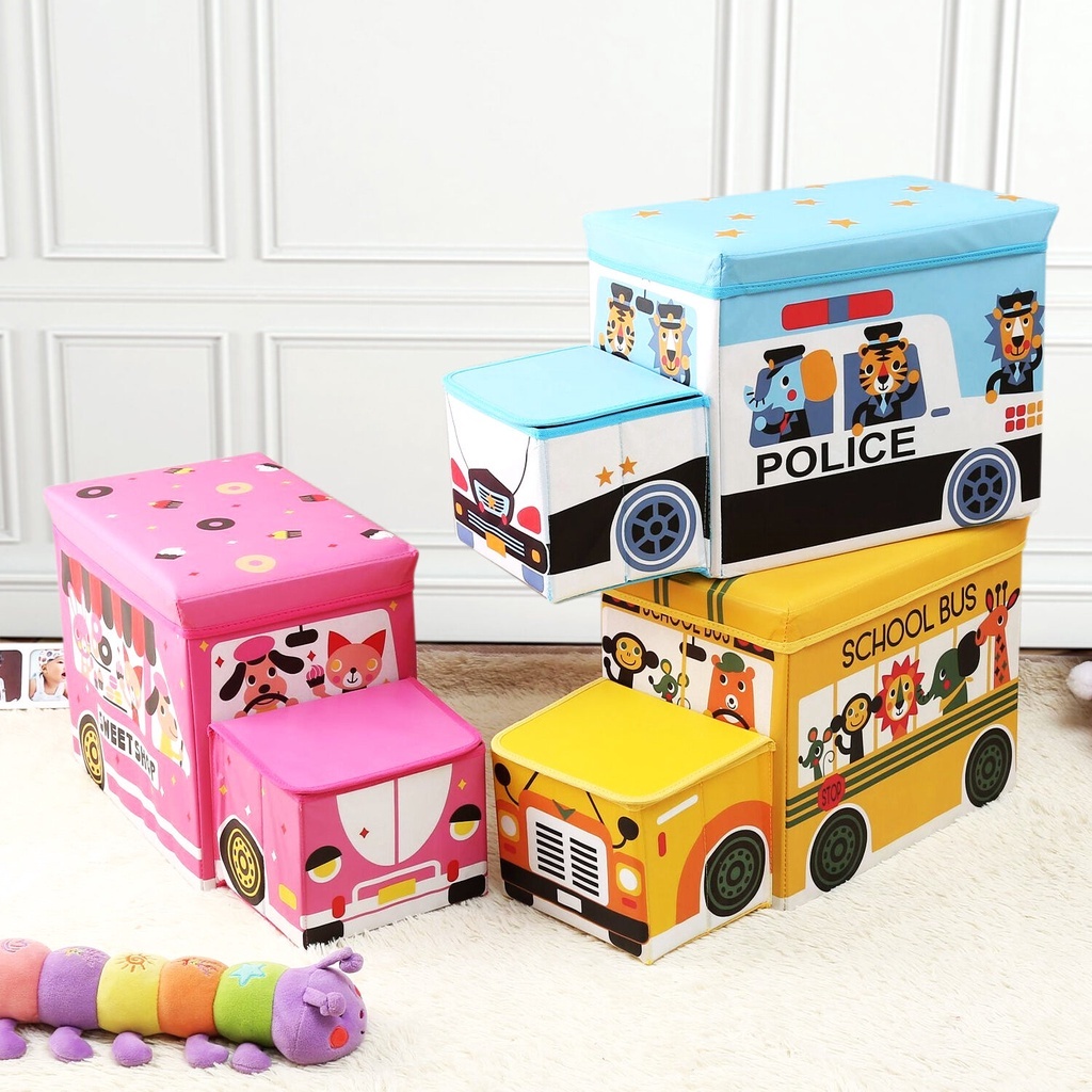Jual NEW!!Storage Box Anak Storage Box Cartoon Storage BUS Kotak Mainan ...