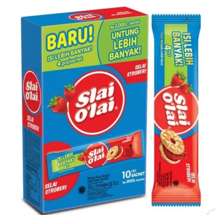 Jual slai olai strawberry 1 box isi 10 - slai olai strawberry 320gr ...