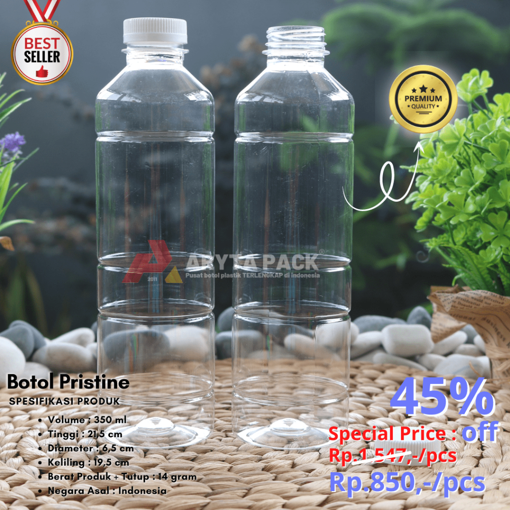 Jual Botol plastik PET 500ml pristine minuman jus susu kopi tutup SN ...
