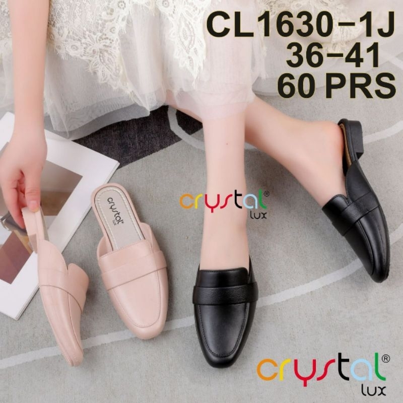 Jual CL1630-1J Sepatu Flat Tinggi 2,5 CM Selop Crystal Lux Model List ...