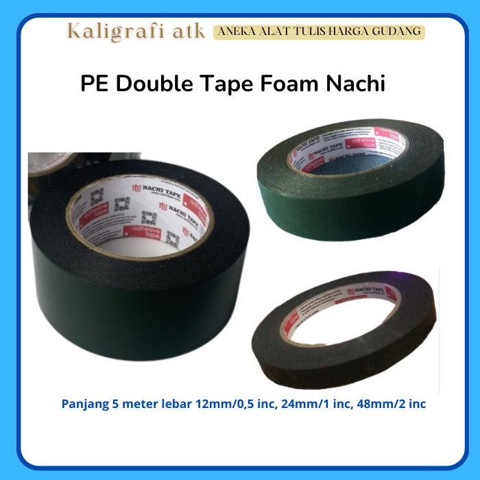 Jual Double tape foam hijau isolasi dabel tip bolak balik dua sisi Nachi 12 mm 24 mm 48 mm 5 ...