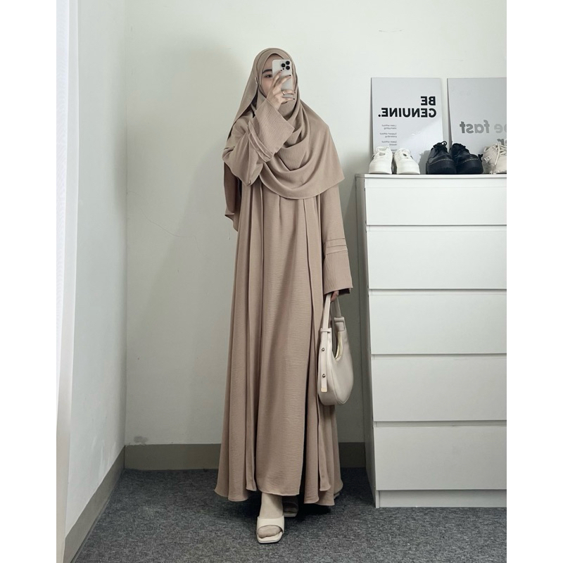 Jual RUMAISA ABAYA SET | Gamis Set Kerudung | Abaya Outer | Abaya Polos ...