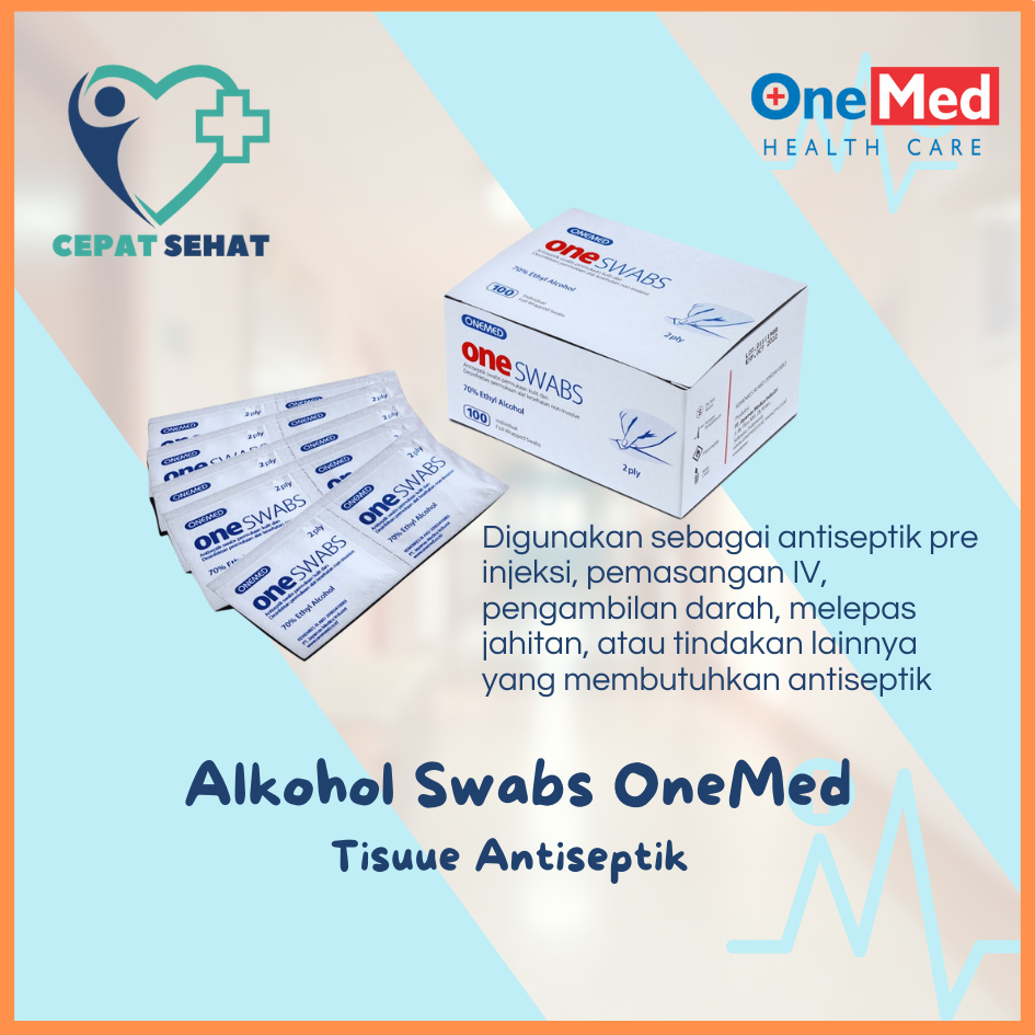 Jual Onemed Alkohol Swab Onemed / One Swabs / One Swab / Alcohol Swab ...