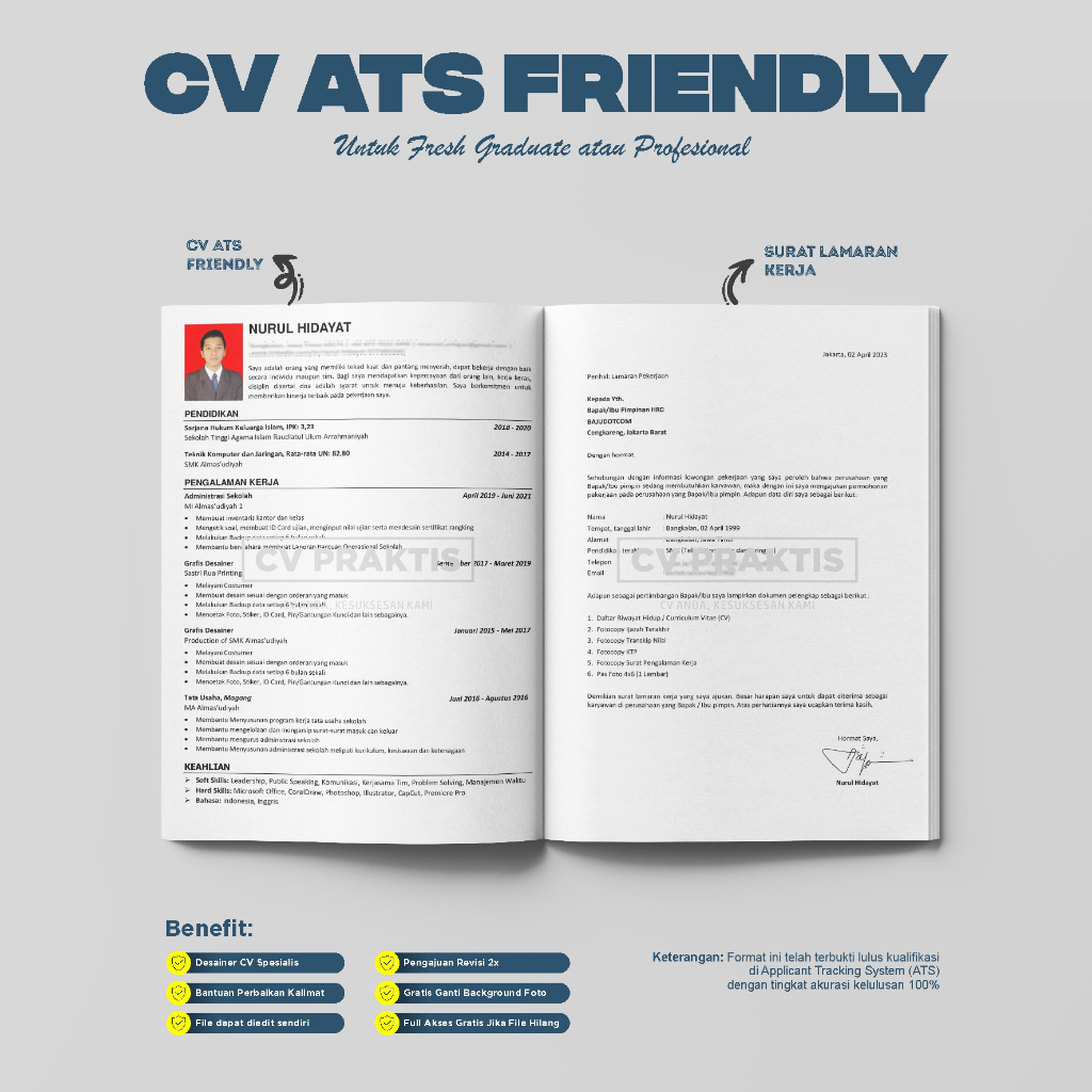 Jual CV ATS FRIENDLY DAN SURAT LAMARAN KERJA (INDONESIA DAN INGGRIS ...