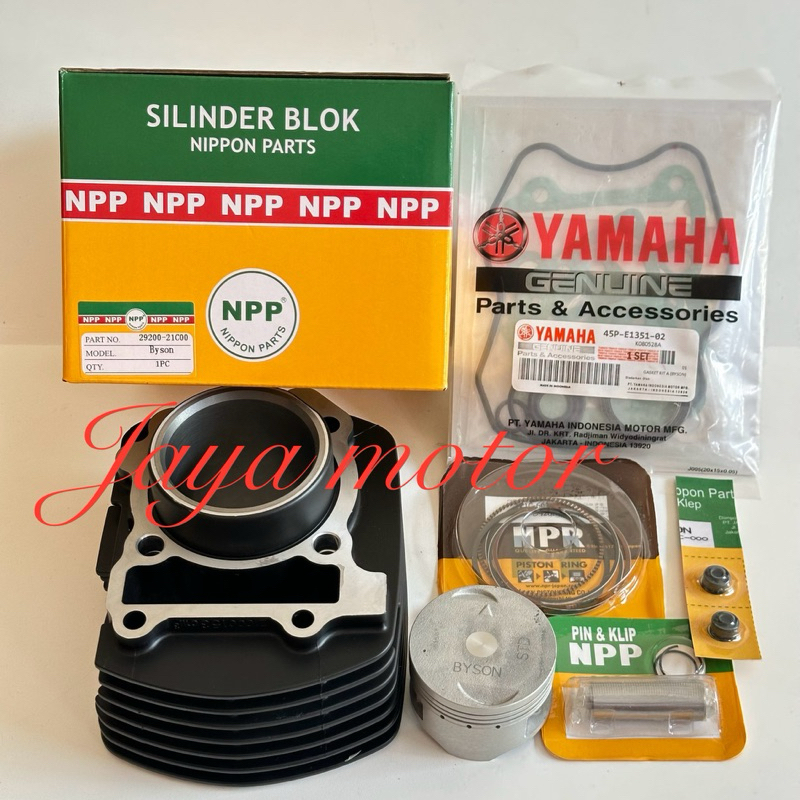 Jual Blok seher cylinder boring set piston kit BYSON Karbu Plus top set Yamaha seal klep Npp ...