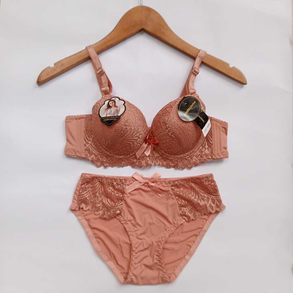 Jual Bra set wanita renda _bra set kawat impor cup A | Shopee Indonesia