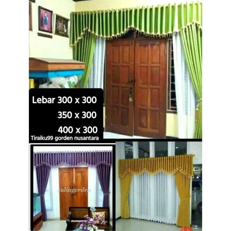 Jual 1 Set gorden poni Pintu tengah Gorden jendela pintu utama Poni ...