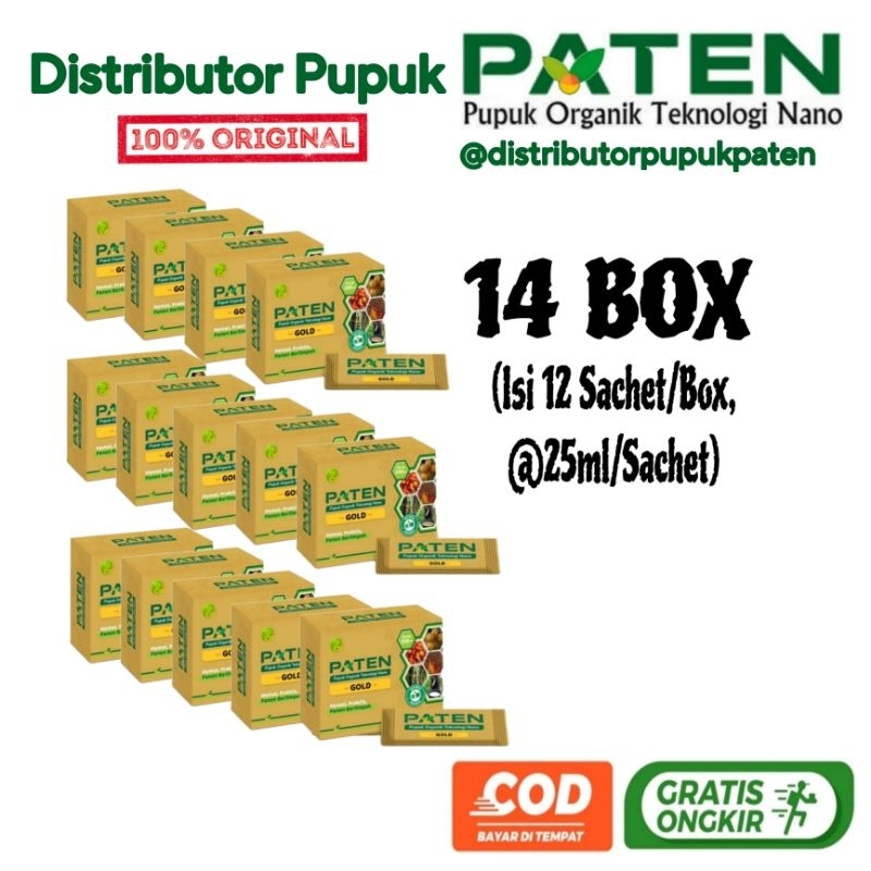Jual PUPUK PATEN GOLD 14 BOX (Isi 12 Sachet/Box, @25ml Sachet) Asli ...